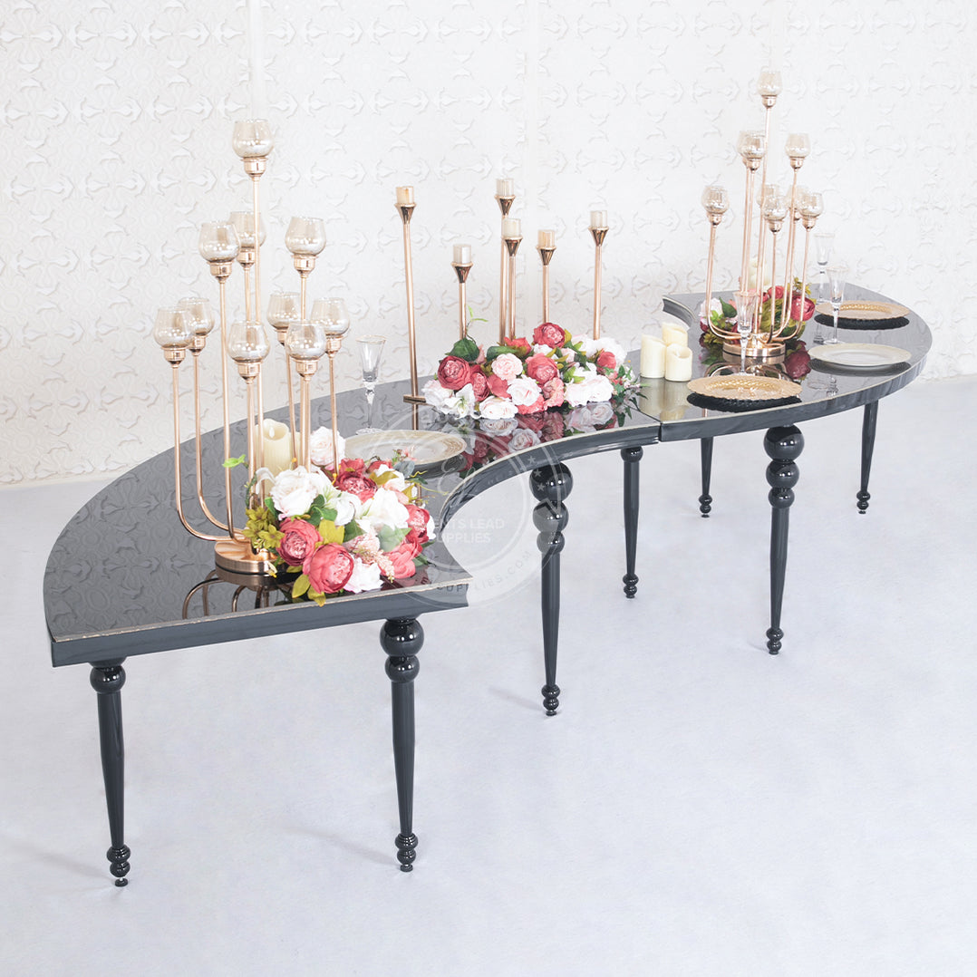 VEGA Half Circle Dining Table - Full Black