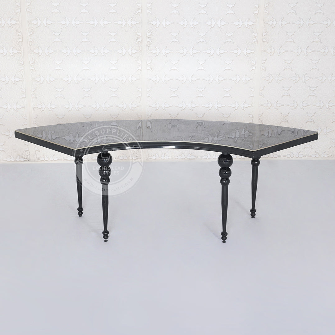 VEGA Half Circle Dining Table - Full Black