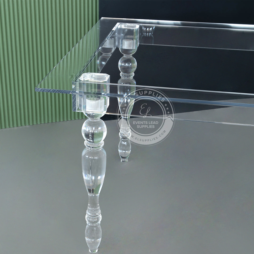 8-Foot CLARITY Clear Acrylic Dining Table