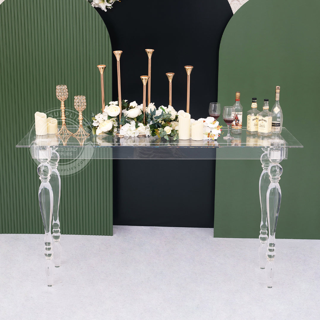 6-Foot CLARITY Clear Ghost Acrylic Bar Table