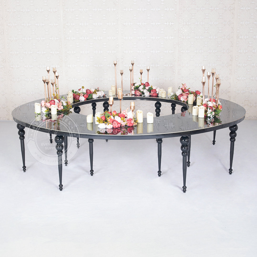 VEGA Half Circle Dining Table - Full Black