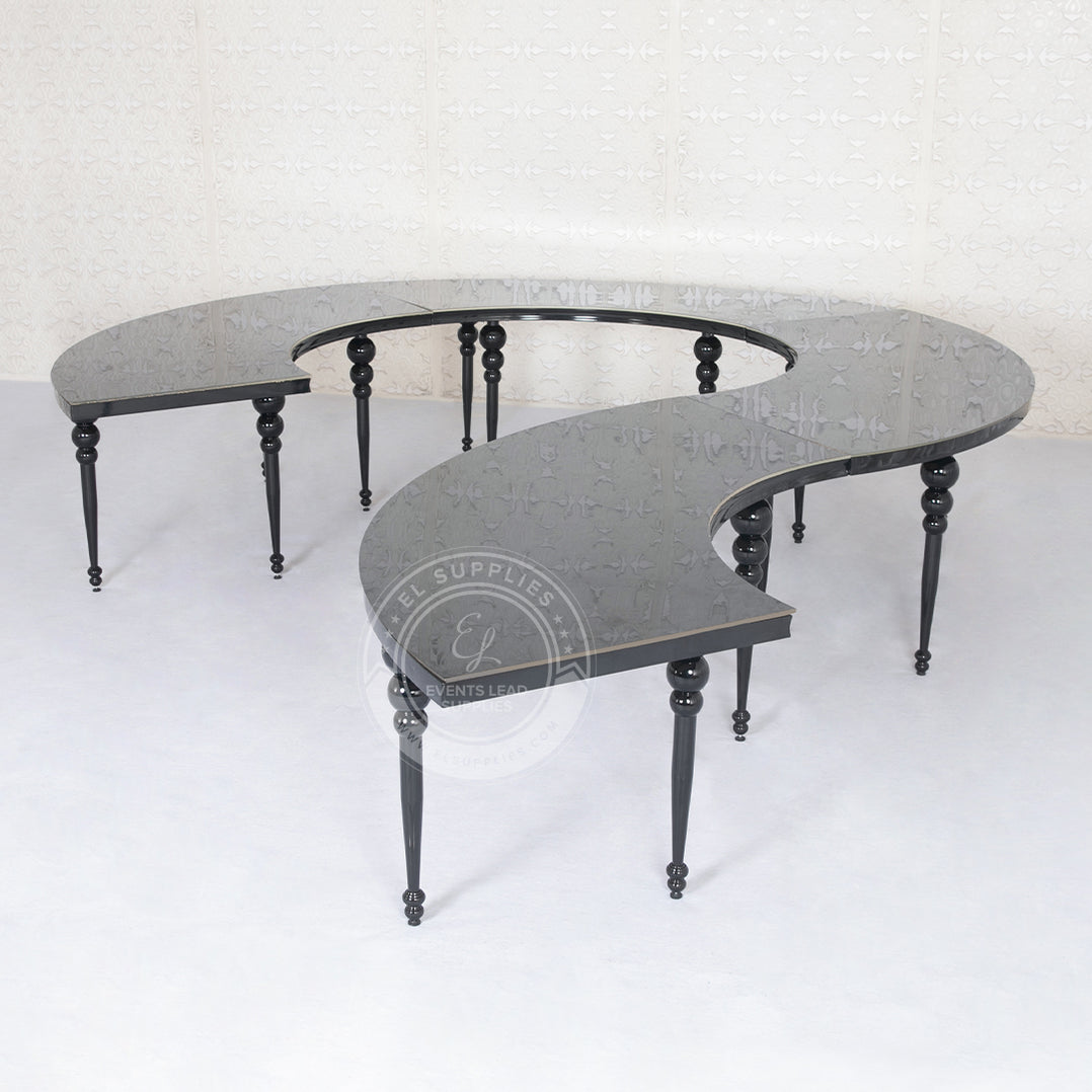 VEGA Half Circle Dining Table - Full Black