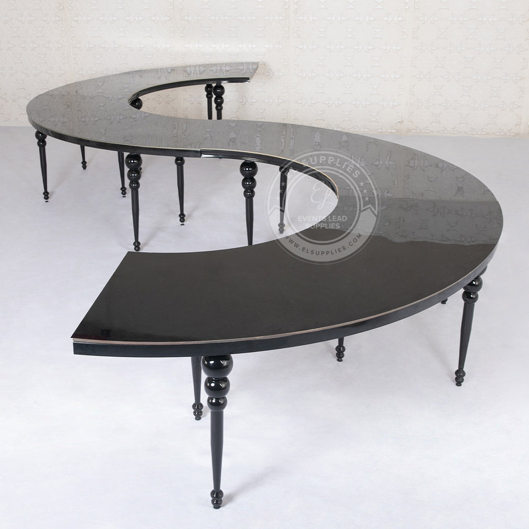 VEGA Half Circle Dining Table - Full Black