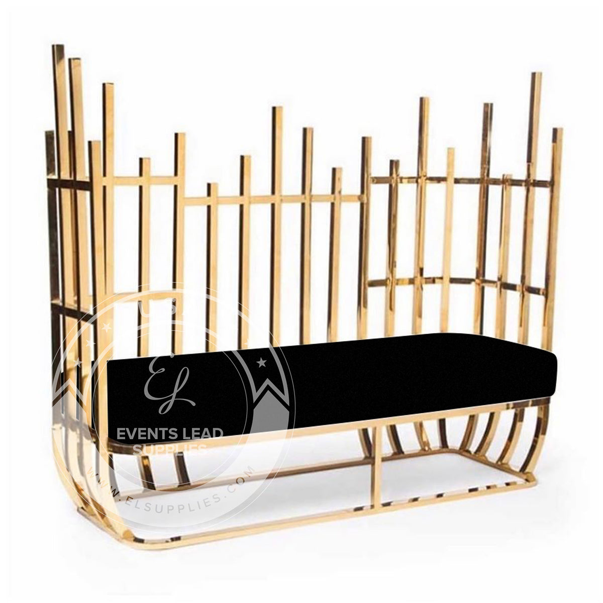 ARUNIMA Gold Black Spike Sofa - Bold Lounge Statement